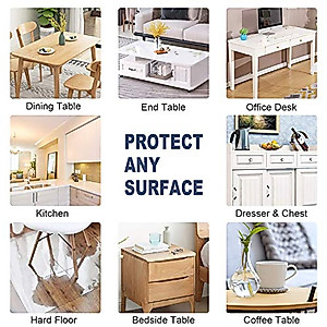 OstepDecor Clear Desk Pad, 12 x 24 Inch Clear Desk Mat, 1.5mm Thick Plastic Table Protector, Small Desk Protector Clear, Desk Mats on top of Desks, Vinyl Clear Table Cover for Writing Desk