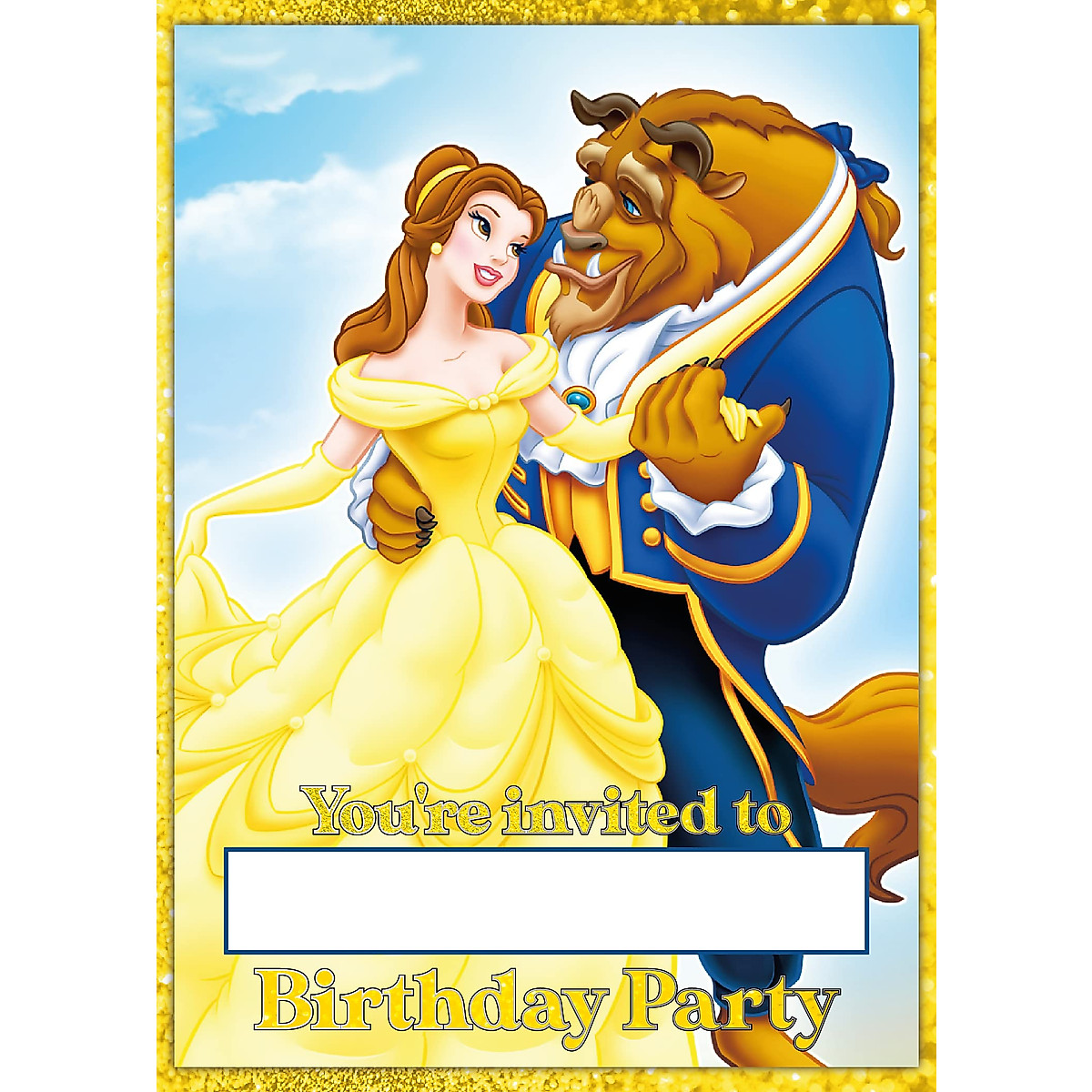 20x Enchanted Rose Birthday Invitations and Envelopes – Fill-in Happy Birthday Party Invitations for Kids, 6X4 Inches, Postcard Style