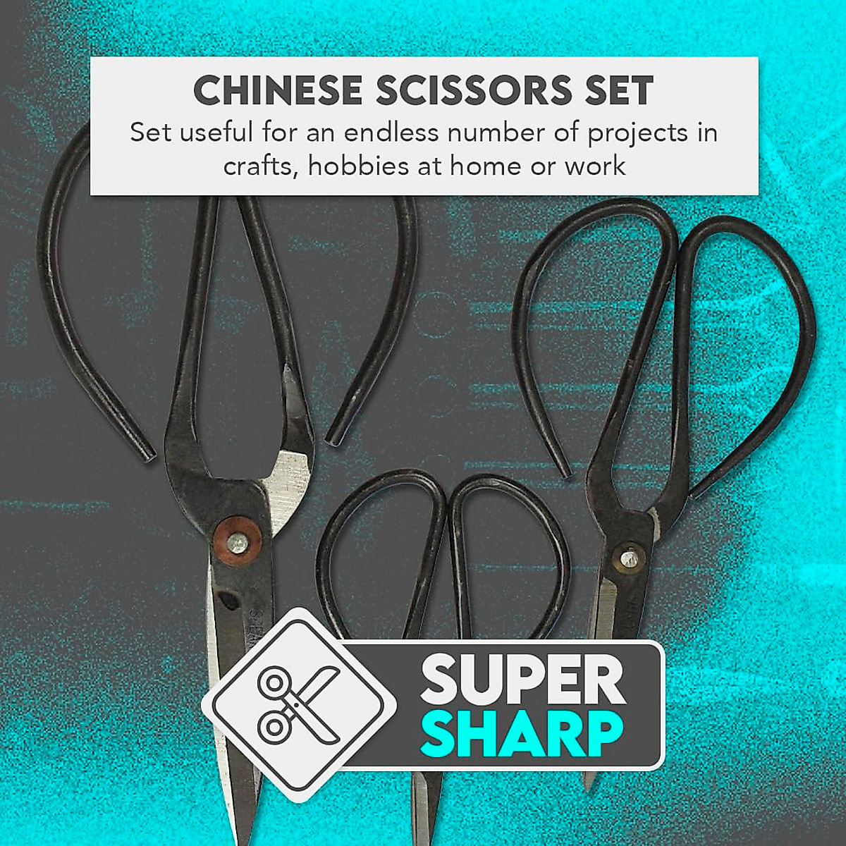 SE 3-Piece Chinese Scissors Set (8", 6", and 4") - SC616