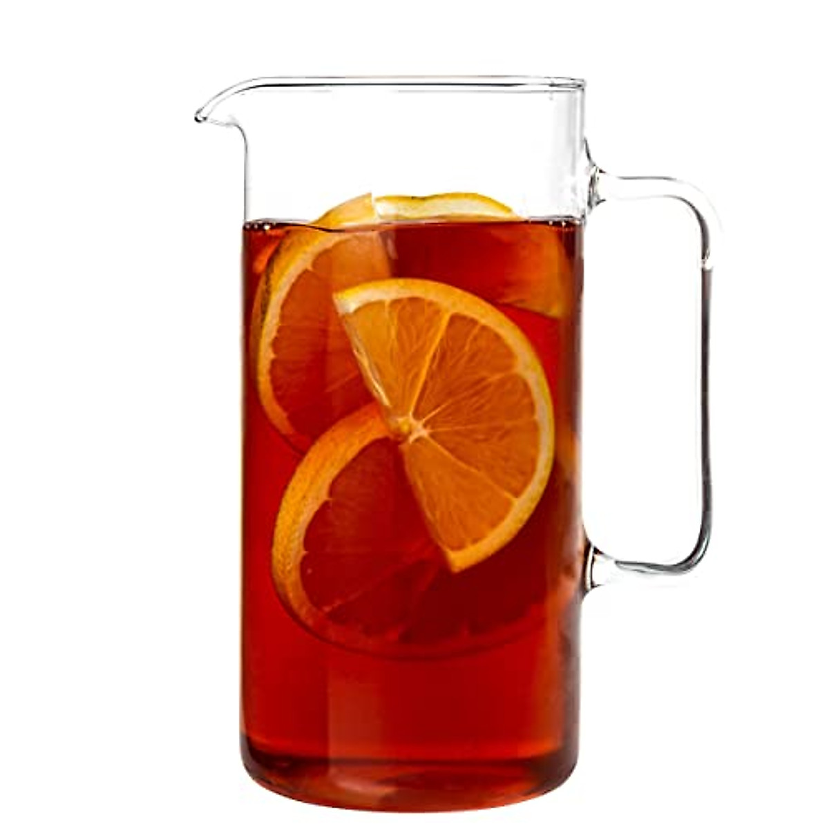 Simax Glass Pitcher, 64 Oz (2 Quart) Borosilicate Glass Water Pitchers, Hot and Cold Safe Sangria Pitchers, for Beverage, Iced Tea, Lemonade & Juice