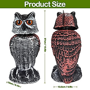 XYSFUZD Fake Owl Plastic Garden Owl with Moving Head and Sound