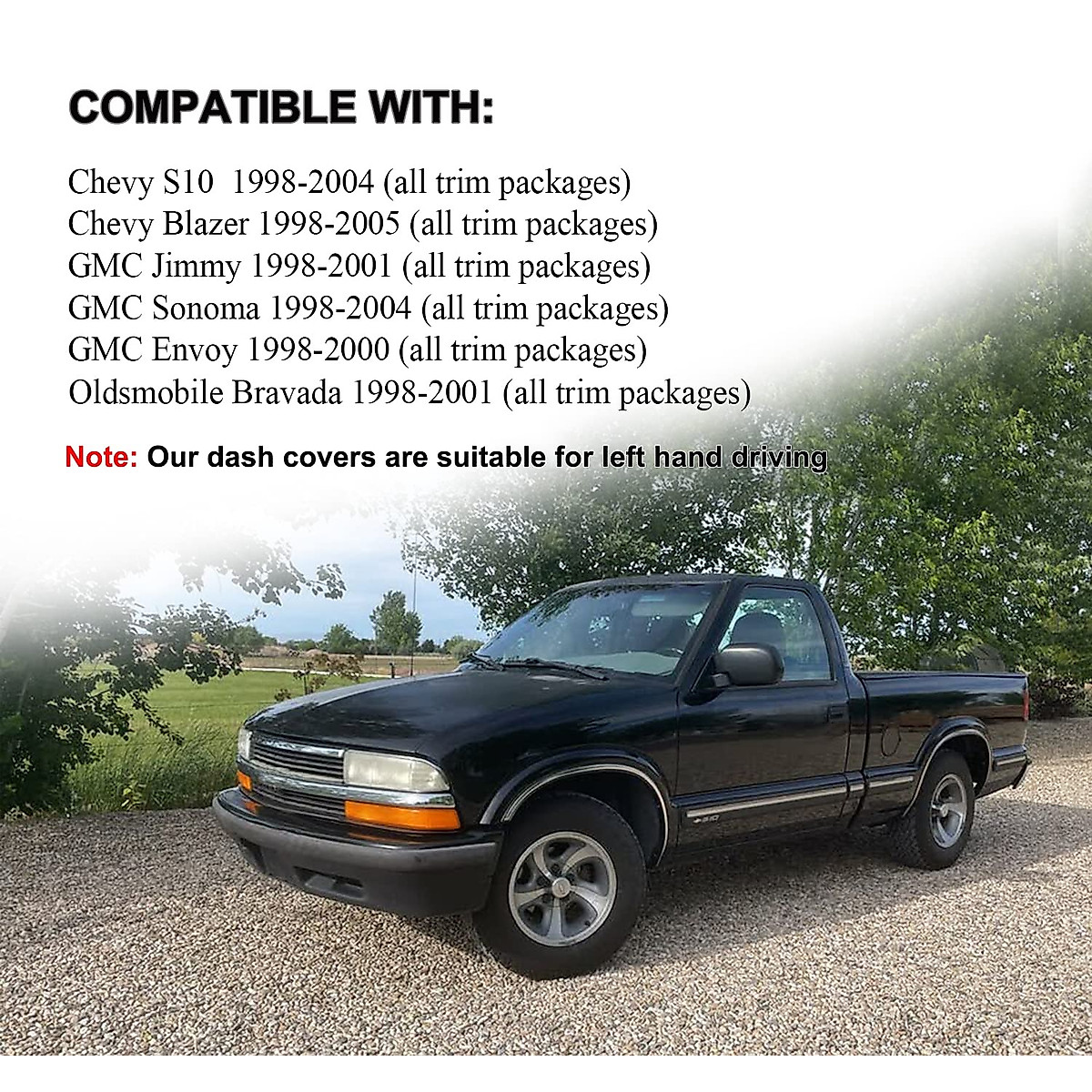 Dash Cover Custom Fit for 1998-2005 Chevy Chevrolet S10 Blazer/GMC Jimmy Sonoma Envoy/Olds Oldsmobile Bravada,Dashboard Cover Mat Carpet Pad(Charcoal Gray) Y39