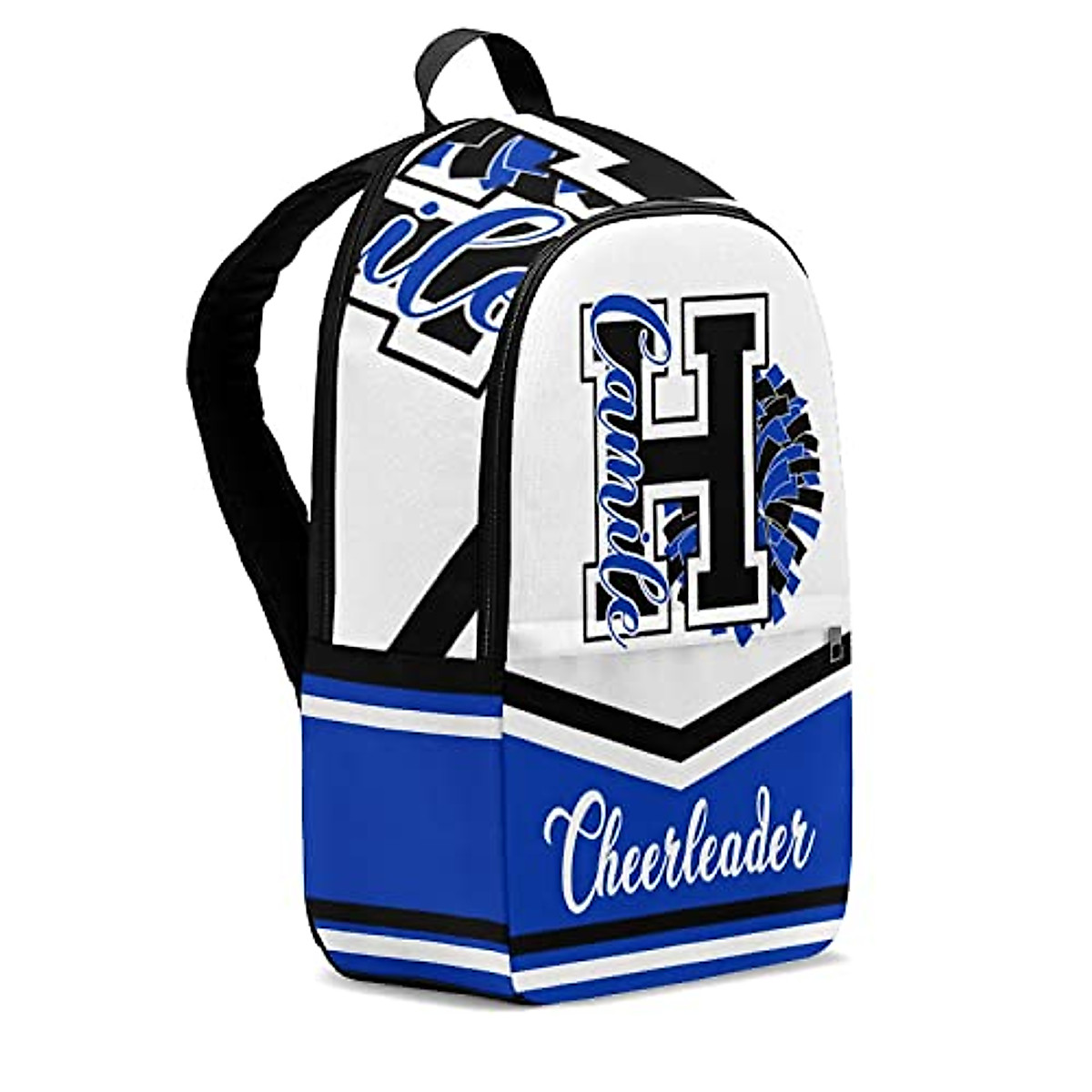 Yeshop Cheerleader Black Blue 1 Personalized Backpack for Teen Boys Girls,Custom Travel Backpack Bookbag Casual Bag Name Gift