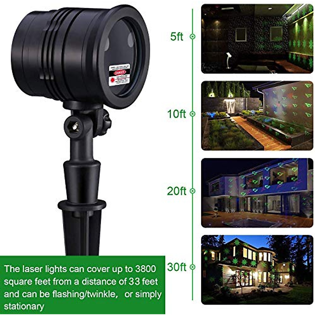 Christmas Lights Projector Outdoor, Waterproof Christmas Laser Lights with Remote Control for Outdoor Outside Christmas Decorations Farmhouse Christmas Decor