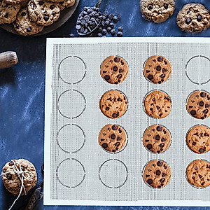 Firsmat 2 Pk Perforated Eclair Mesh Mat Silicone baking mats for Bread Tartlets Cookies Oven Sheets (11-4/5" x 15-3/4")