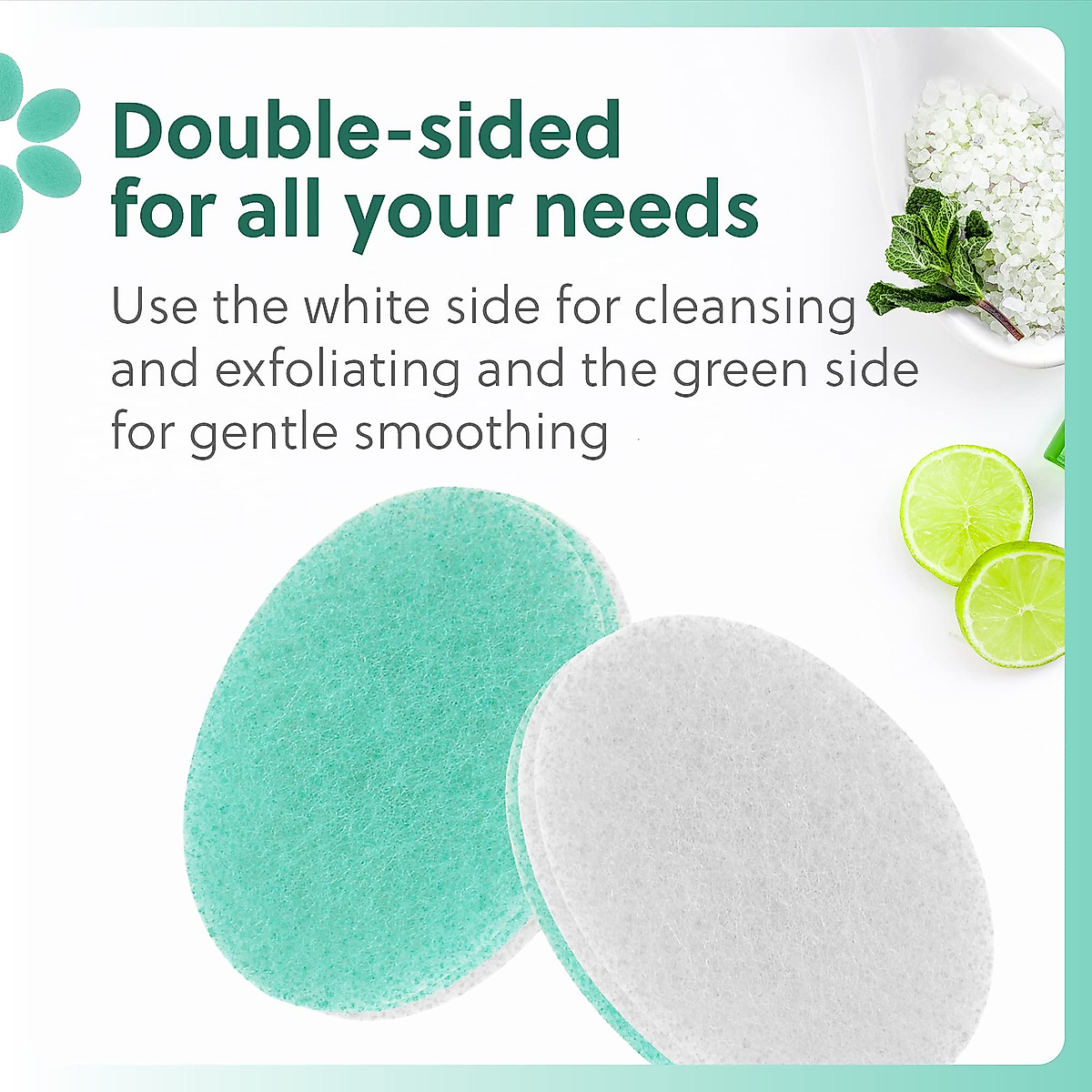 IMPRESA 6 Pack Double Sided Body Sponge for Daily Deep Cleansing and Regular Exfoliating - Double Sided Buff Puff Style Exfoliating Pads Puf for Removing Dead Skin & Dirt - All Skin Types