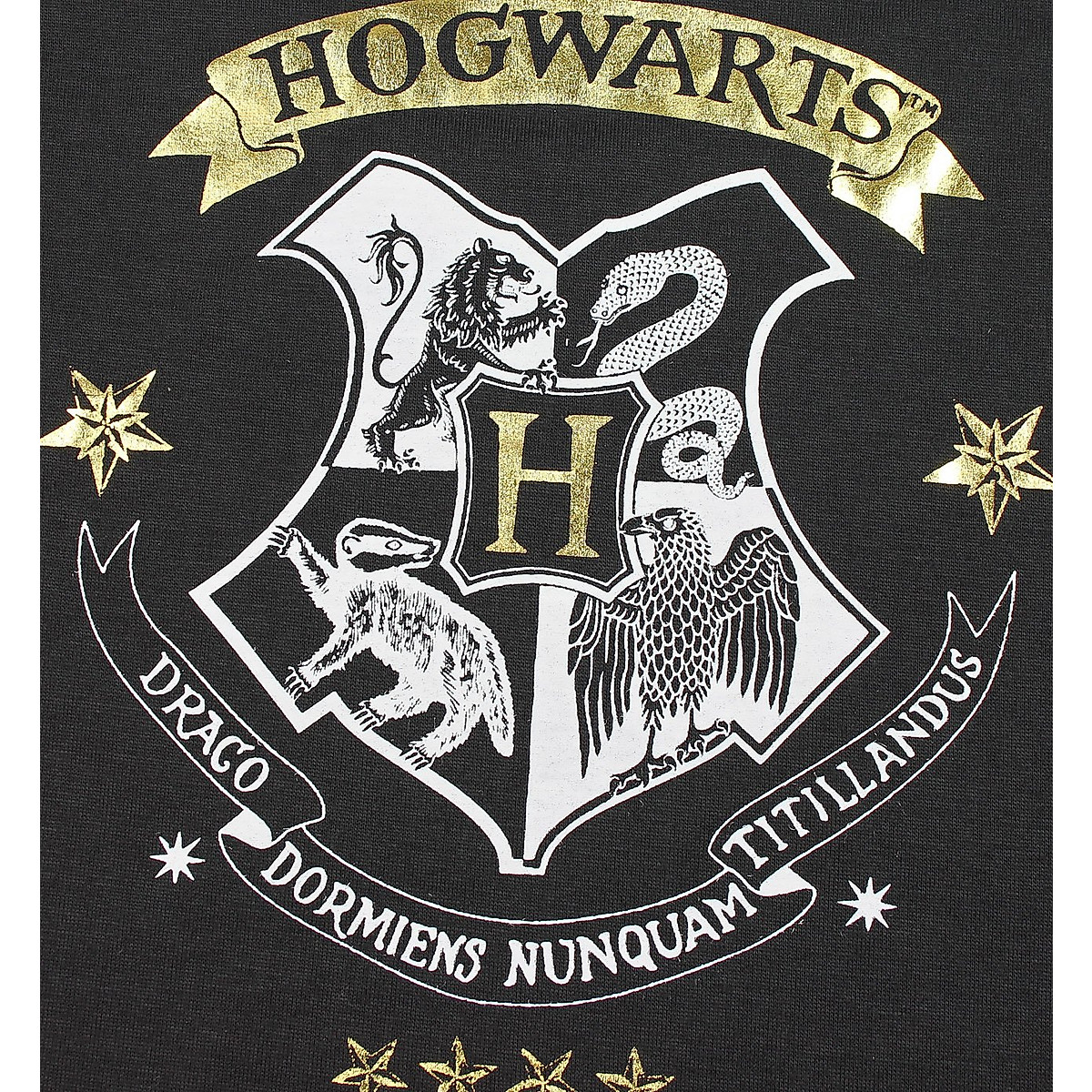 Harry Potter Boys Little Hogwarts Wizard Crest Pajama Short Set, Black 6/7