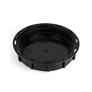 QWORK Black 6" Solid Cap Compatible with Mauser IBC Tote - High Density Polyethylene (HDPE) - Industrial-Grade Secure Seal - Resistant to Impact and Harsh Chemicals