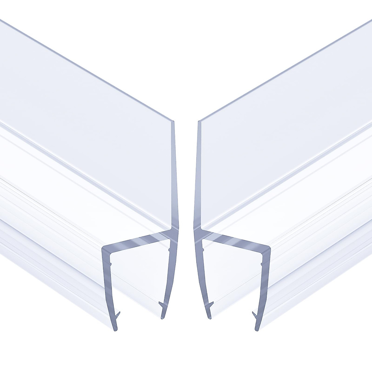 AmazerBath Shower Door Side Seal Strip (Set of 2), Frameless Glass Shower Door Seal Strip - Suitable for 3/8 Inch Glass, 78 inch