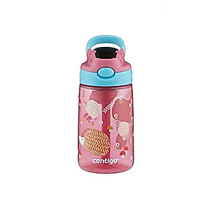 Contigo Kids Water Bottle with Redesigned AUTOSPOUT Straw, 14 oz., pink hedge hog