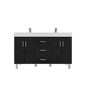 Alya Bath Ripley Bathroom Vanity, 60", Black