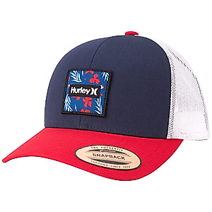Hurley Men's Caps - Fairway Trucker Mesh Panel Baseball Cap Trucker Hat - Snap Back Hats for Men, Size One Size, Team Red