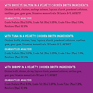 Purina Friskies Grain Free Wet Cat Food Lickable Cat Treats Variety Pack, Lil' Soups With Salmon, Tuna or Shrimp - (Pack of 30) 1.2 oz. Cups