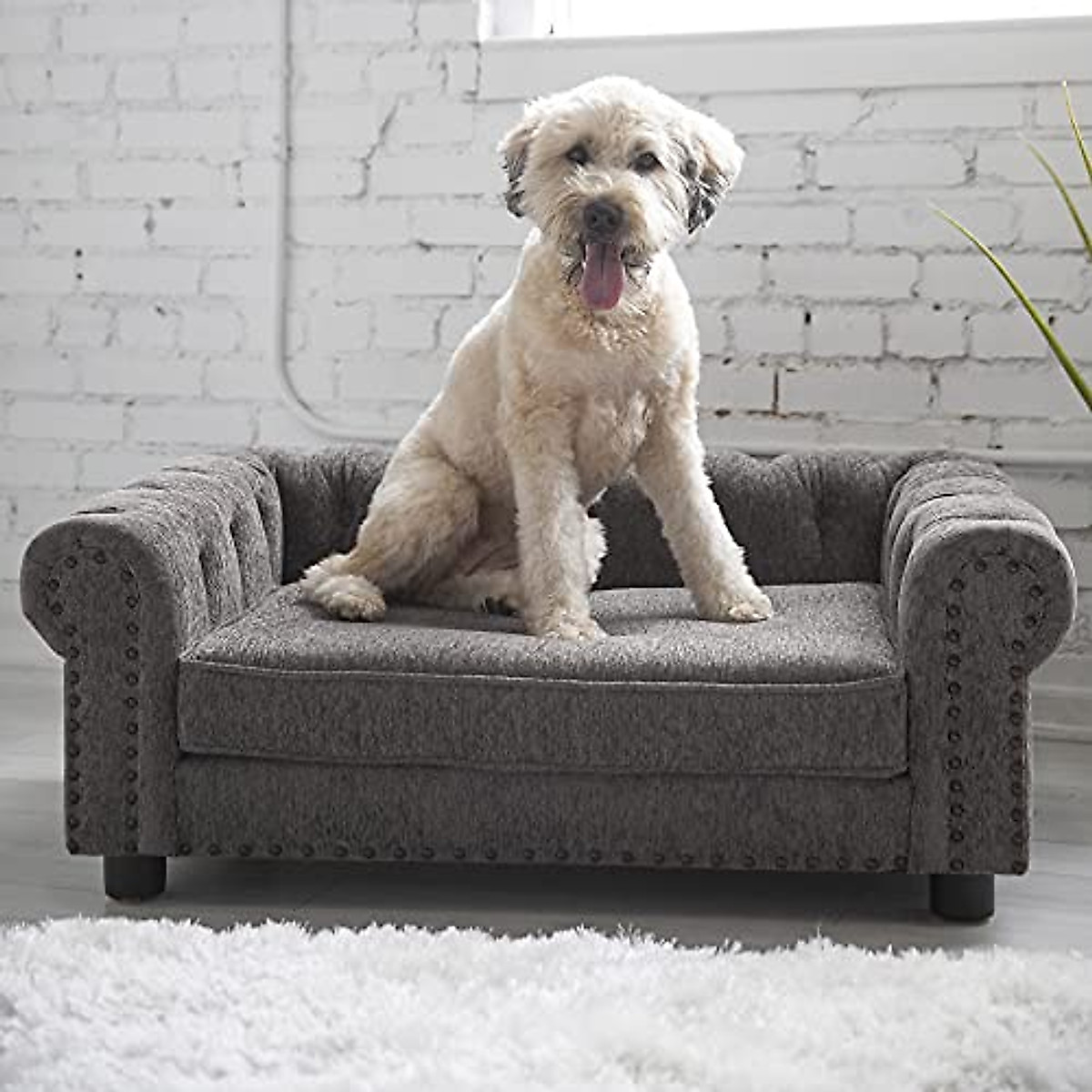 Petmate La-Z-Boy Newton Sofa Large Dog Bed, 40 x 27 Inches, Graphite