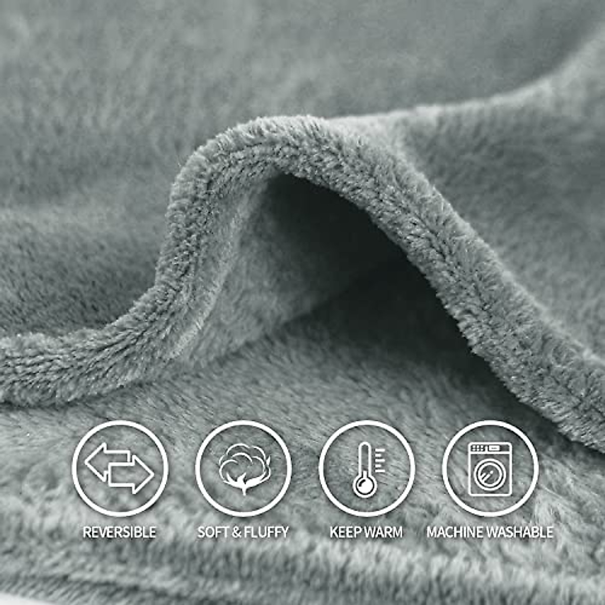 Premium Soft Throw Blankets, Fuzzy Bed Throw Blanket Sherpa Cozy and Warm, Fur Throw Blanket for Women& Man (50x60, Silver Grey Blanket)