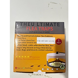 2 Pack Flea Traps for Inside Your Home, 2024 Monster Flea Killer with Sticky Discs & Bulbs, Professional Pest Control Trapper for House, Safe Flea Lights Insect Catcher Bed Bug Trap for Kids & Pets