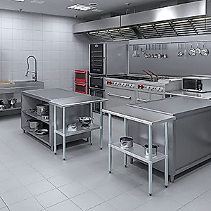 18" X 36" AmGood Stainless Steel Work Table | NSF Metal Prep Table | Commercial & Residential Kitchen Laundry Garage Utility Bench