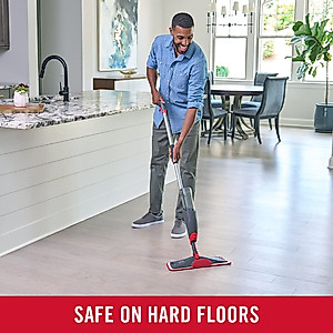 Rubbermaid Reveal Spray Microfiber Floor Cleaning Kit for Laminate & Hardwood Floors, Spray Mop with Reusable Washable Pads, Commercial