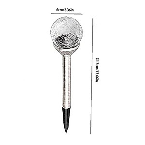 Bumper Solar Garden Stake Lights Cracked Glass Ball Dual LED Lamp with Colorful Light 4PCS Home and Garden