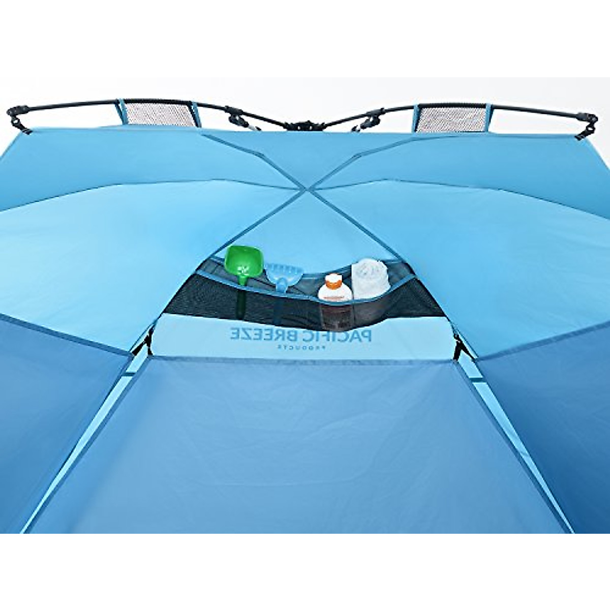 Pacific Breeze Easy Setup Beach Tent, SPF 50+ Pop Up Beach Tent Provides shelter from The Sun for 4+ People