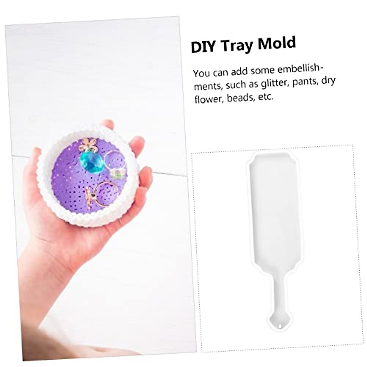 COHEALI Pallet Mold Resin Tray Silicone Soap Mold Molds for Resin Friend Ornament Silicone Molds for Resin Cup Mats Epoxy Moulds Resin Coaster Mould Coaster Mold Oar Shaped Tray Mould 1pc