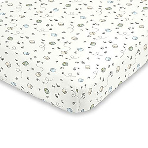 Disney Winnie The Pooh Classic Pooh Ivory, Blue, Sage, Tan Storybook 6 Piece Nursery Crib Bedding Set - Comforter, 2 Fitted Crib Sheets, Dust Ruffle, Baby Blanket, Changing Pad Cover