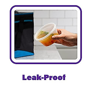 Pantry Value 12 oz. Plastic Deli Food Storage Containers with Airtight Lids [48 Sets]