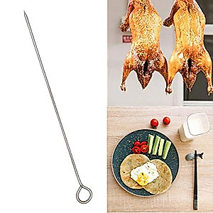 Alele 50 Pcs 6 Inches Poultry Lacers, Stainless Steel Skewers for Trussing Turkey and Poultry