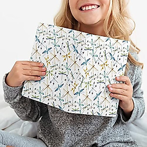 YEXIATODO Fashion Dragonfly Paperback Book Cover School Supplies Stationery Notebook for Cover Protector 3 PCS Student Book Cloth Cotton Custom Textbook Cover with Cartoon Cat Pattern