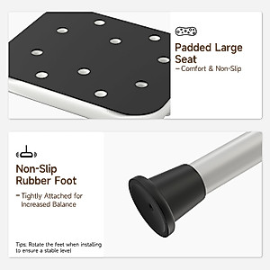 WAYES Shower Chair with Arms and Back - Bariatric Shower Chair, Up to 500 Lbs, Heavy-Duty, Adjustable