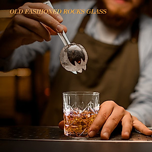 veecom Whiskey Glasses, Whiskey Glass Set of 2 with Ice Molds, 10 OZ Crystal Rocks Glass, Old Fashioned Bourbon Glass for Cocktail, Scotch, Cognac, Vodka, Whiskey Gifts for Men, Fathers Day