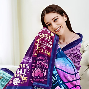 Basketball Gifts Blanket for Girls Soft Lightweight Flannel Basketball Stuff Throw Blanket Merch Basketball Gifts for Basketball Team Lovers 50"x40"