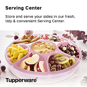 Tupperware Serving Center Set - 6 Compartment Serving Tray and Party Platter - Food Storage Container and Lid - Dishwasher Safe & BPA Free