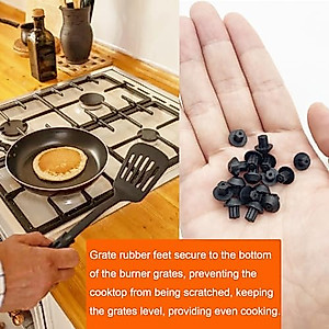 WB2K101 Rubber Feet Replacement for GE, Rubber Grate Feet for Kenmore Range Burner Grate, Gas Stove Top Cooktop Burner Grates Replaces WB02K0101 WB02T10461 AP2622260 PS241358 (16 Short Rubber Feet)