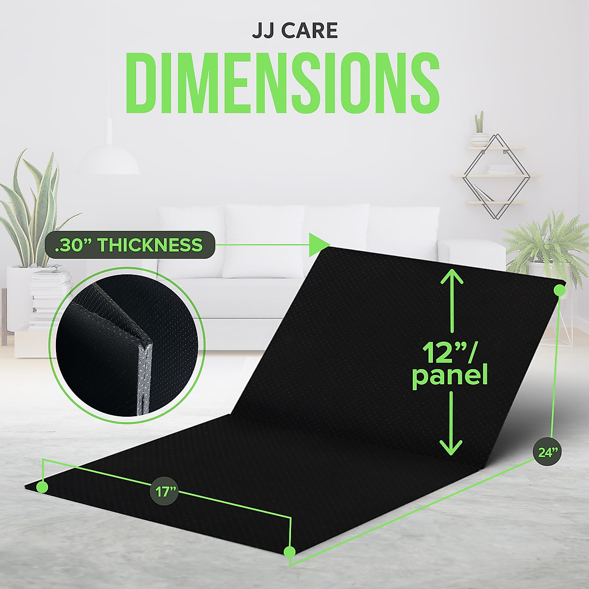 JJ CARE Couch Cushion Support [17" x 48"] - Heavy-Duty 4 Folds Couch Supports for Sagging Cushions, Nonslip Sofa Support Board, Couch Saver for Saggy Couches, Couch Support Board for Seat & Chair