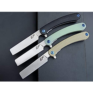Eafengrow EF939 Folding Pocket Knife D2 Steel Blade G10 Handle EDC Tool Knife for Camping Survival and Outdoor (Jade)