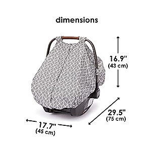 Diono Infant Car Seat Cover, Universal Weather Protection Canopy for Baby, Adjustable and Breathable with Insect Net, Gray