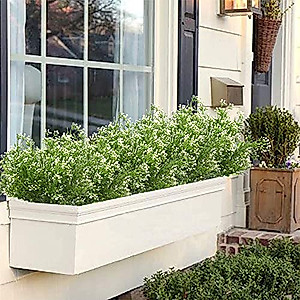 Outdoor Artificial Plants & Flowers Fake Outdoor Plants Artificial Shrubs for Outdoors Plastic Floral Arrangements Artificial with Vase (8 Pcs/White)