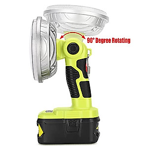 Hipoke 18V Light for RYOBI 18V ONE+ Li-ion Ni-Cad Ni-Mh Battery, 30W 2000 Lumen LED Work Light with USB Port, Zinc Alloy Flashlight for Camping, Hiking, Garage, Cordless Tools