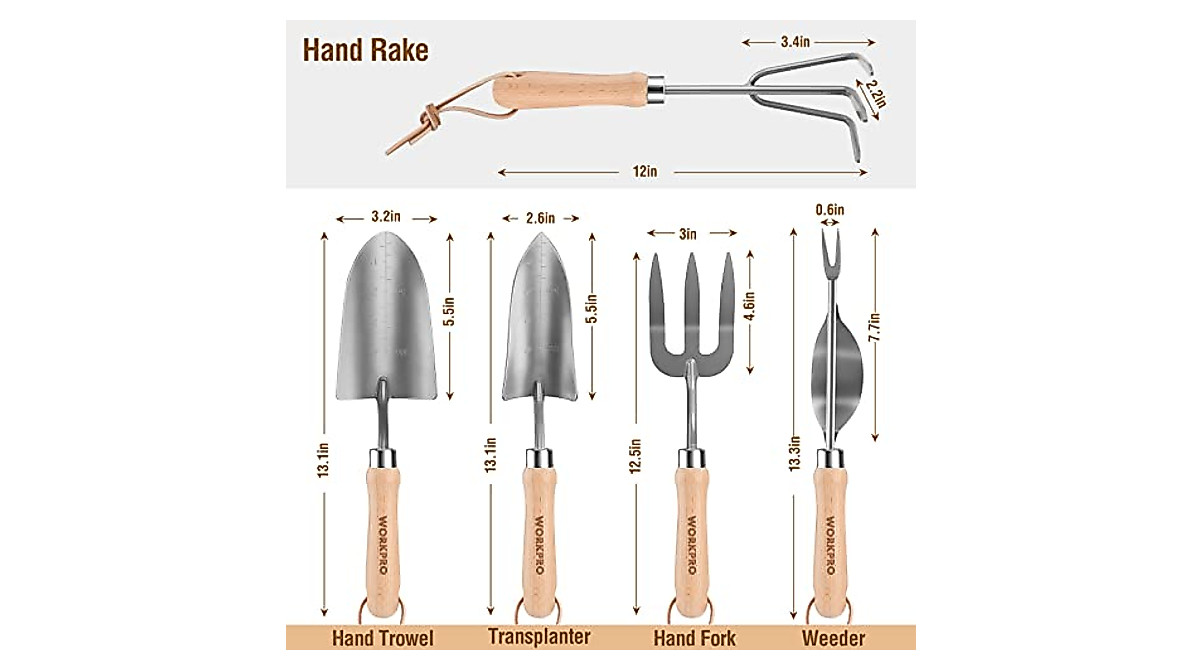 WORKPRO Garden Tool Set - Heavy Duty 5-Piece Gardening Kit for ...