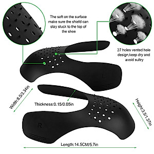 2 Pairs Anti-Wrinkle Shoes Crease Protector Toe Box Decreaser, Prevent Shoes Crease Indentation (Men's Size 7-12)