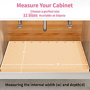 Sdpeia Under Sink Mat for [34" x 22"] Cabinet, Upgraded Silicone Waterproof Mat Kitchen Cabinet Liner Cabinet Protector Kitchen Organizers and Storage