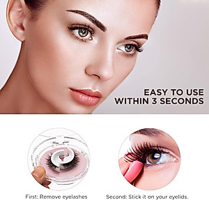 Reusable Self Adhesive Eyelashes, 4PCs False Lashes Natural Look, Self Sticking (2-Pairs )