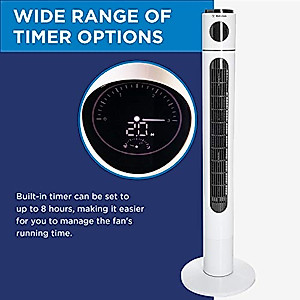 Westinghouse 42'' Tower Fan with Remote and Digital Control Panel - 80° Oscillating Function - with LED Multicolored Display