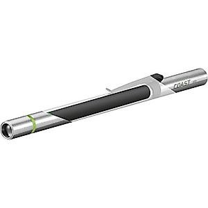 COAST® A9R 54 Lumen Rechargeable Inspection Beam LED Penlight with Flex Charge and Charging Cap, Silver