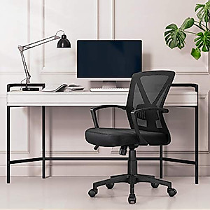 Yaheetech Office Chair Computer Desk Chair Swivel Ergonomic Chair Rolling Executive Office Chair with Wheels and Lumbar Support for Home Office and Study, Black