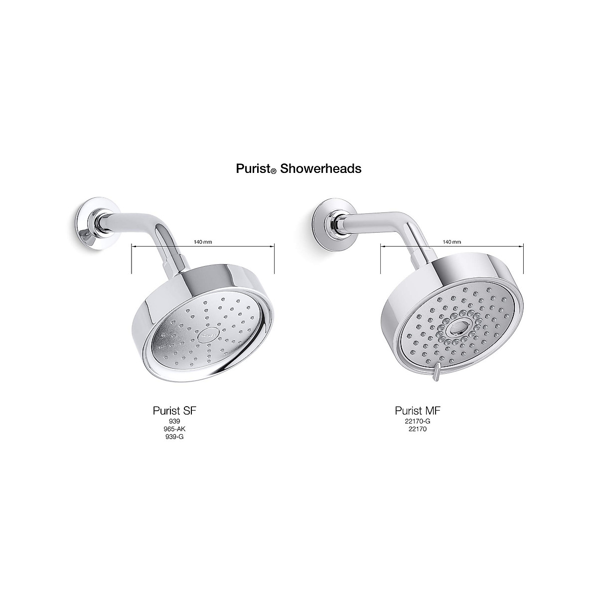 KOHLER 22170-Bl Purist 2.5 Gpm Multifunction Showerhead With Katalyst Air-Induction Technology, Matte Black