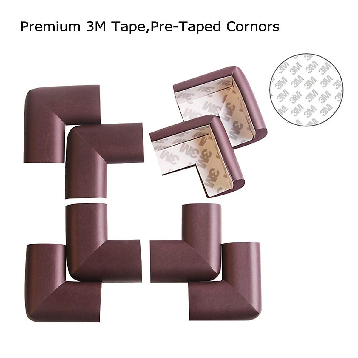 Tritina Corner and Edge Guards - 14ft (4.3m) [ 13ft Edge Cushion + 8 Corner Cushion ] Premium Childproofing Protector,Child Safety,Home Safety 1st Mamami (Brown)