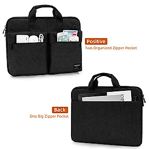 KINGSLONG 14 inch Laptop Bag with Shoulder Strap, Messenger Bag, Slim Computer Carrying Case Notebook Handbag for Men Women Fit for Acer Asus Lenovo HP Toshiba, Black