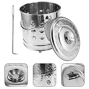 HANABASS Burning Fire Bowl Burn Barrel Incinerator Cage 1 Set Incinerator Fireplace Bucket Outdoor fire Pit fire Pit Bowl Burn Barrel with Burn Barrel Burn Barrel Barrel Fire Pit Cage Beach Fire Pit